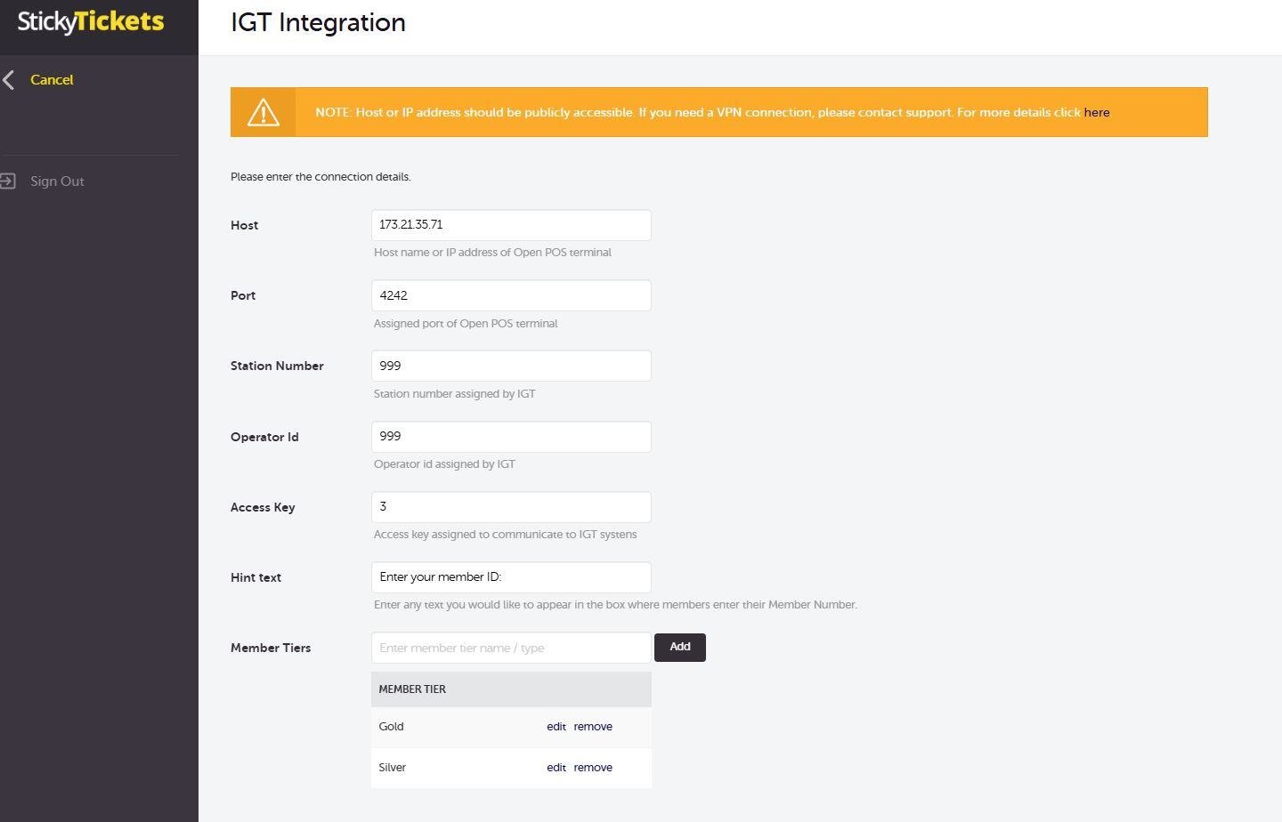 IGT Integration Page
