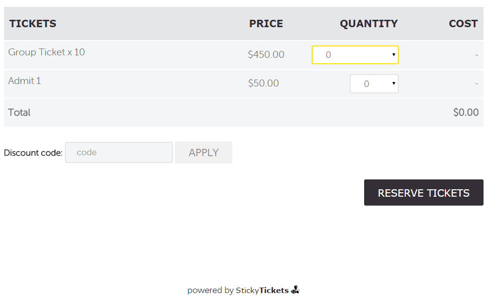 Ticket Widget