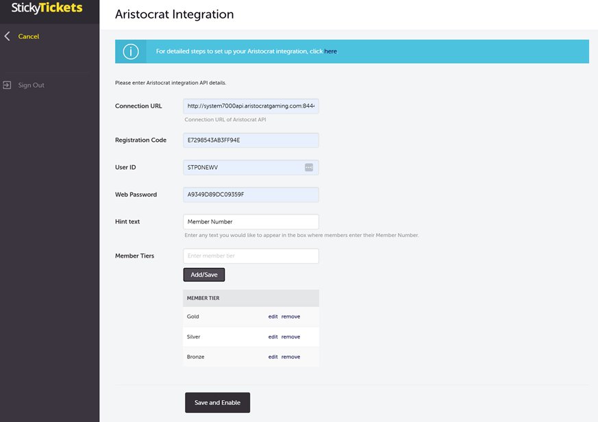 Aristocrat Integration