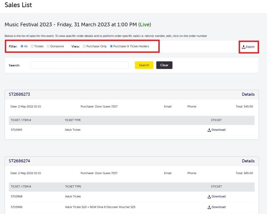 See your ticket sales and attendee info easily